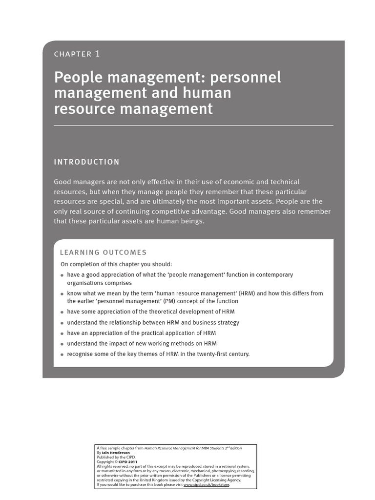 Personal Management and HRM-CIPD Text PDF | PDF | Human Resource ...