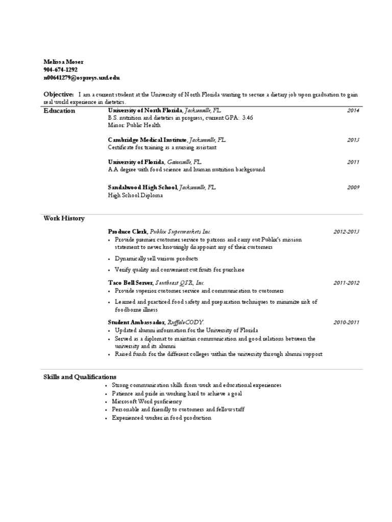 Moser Melissa Resume | PDF