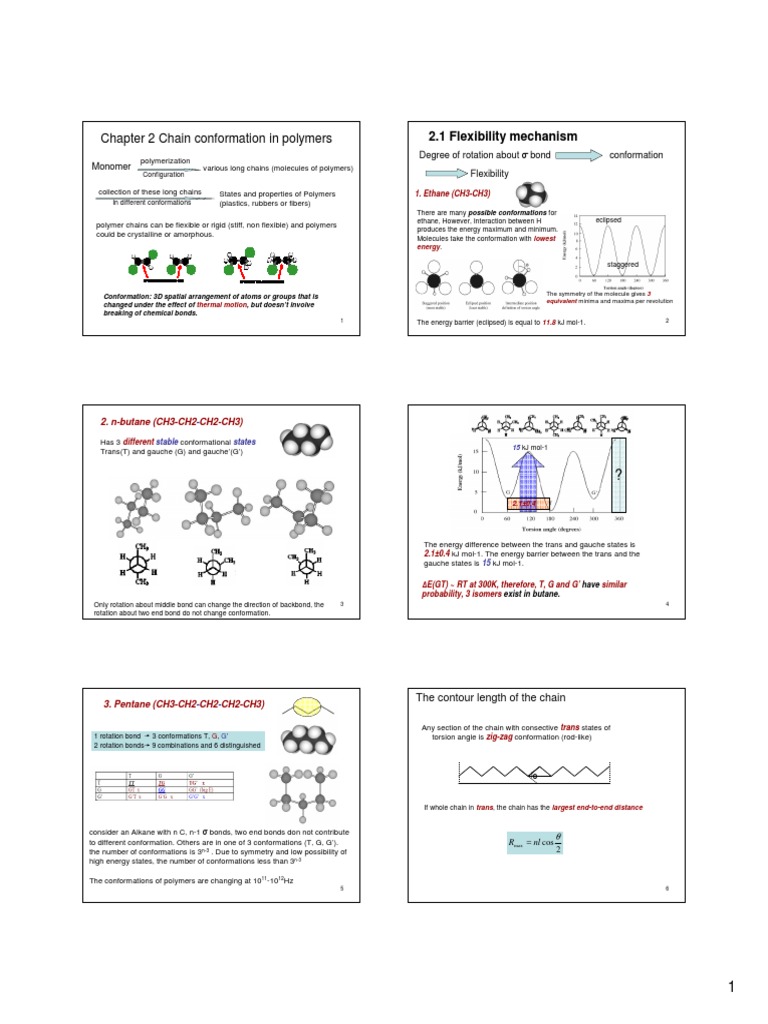 Chapter 2 Chain Conformation in Polymers | PDF | Conformational ...