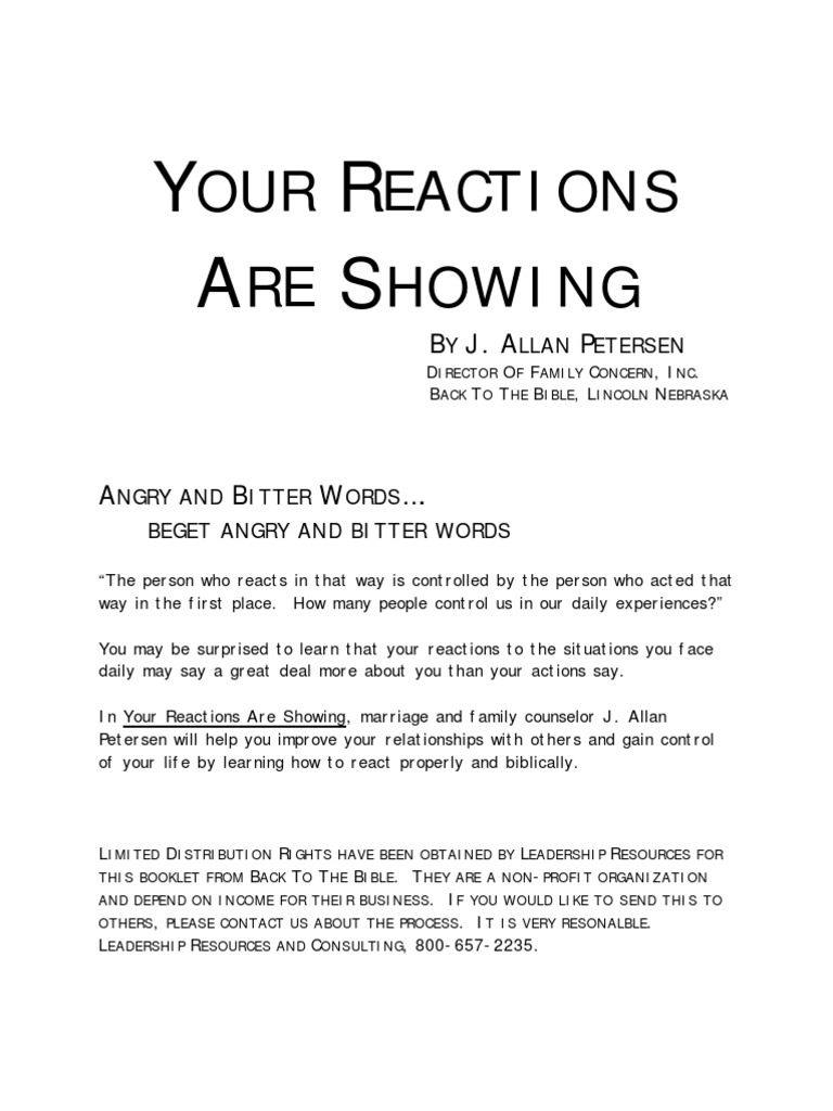 Your Reactions Are Showing | PDF | Jacob | Anger