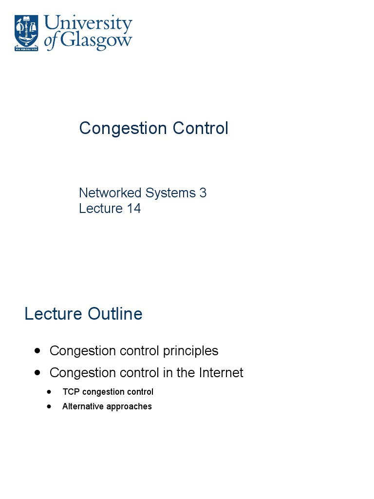Congestion Control Networked Systems 3 Pdf Network Congestion Transmission Control Protocol