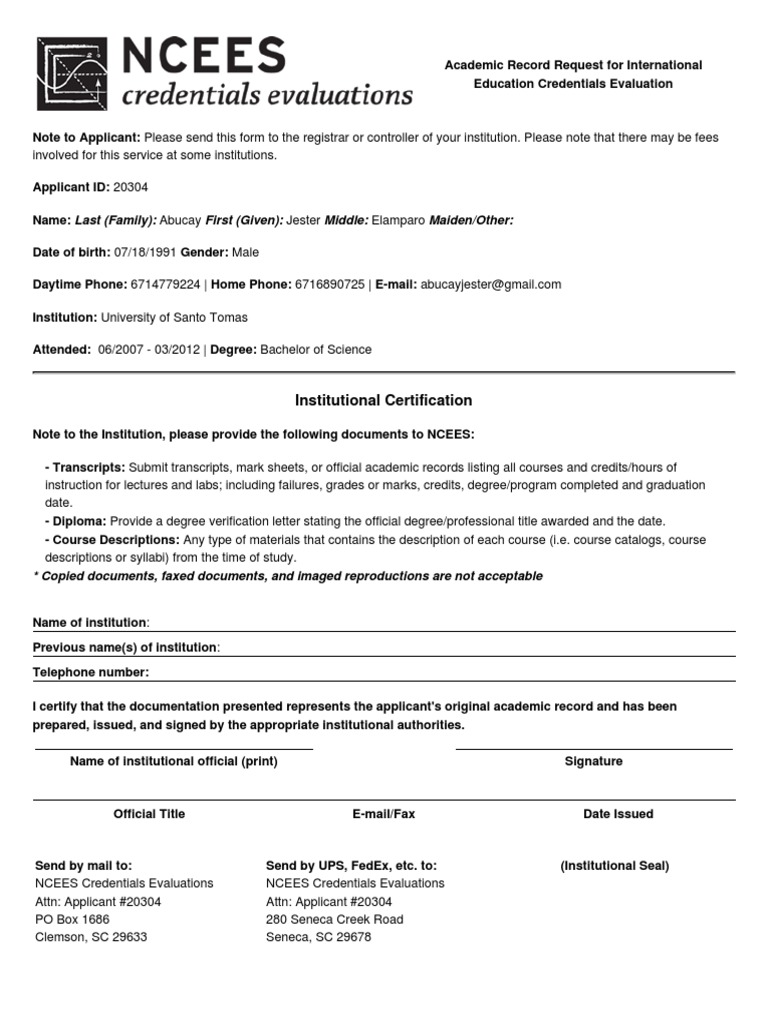 Ncees Form PDF | PDF