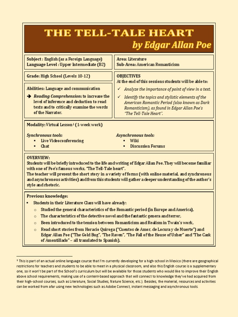 Aurea - EFL Lesson Plan | PDF | Romanticism | Short Stories