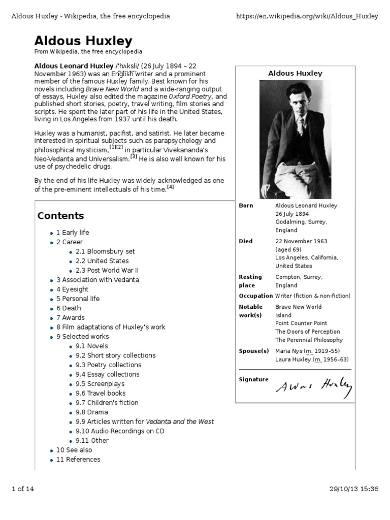 Aldous Huxley PDF | PDF