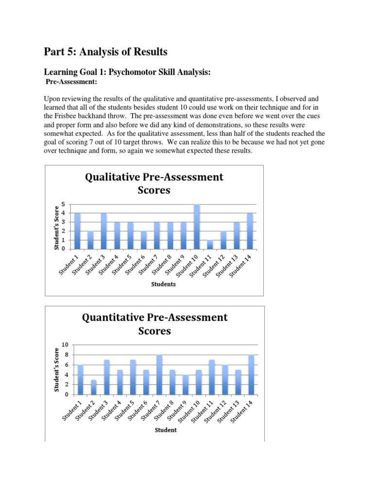 Frisbee Skill Assessment Results Analysis | PDF | Educational ...