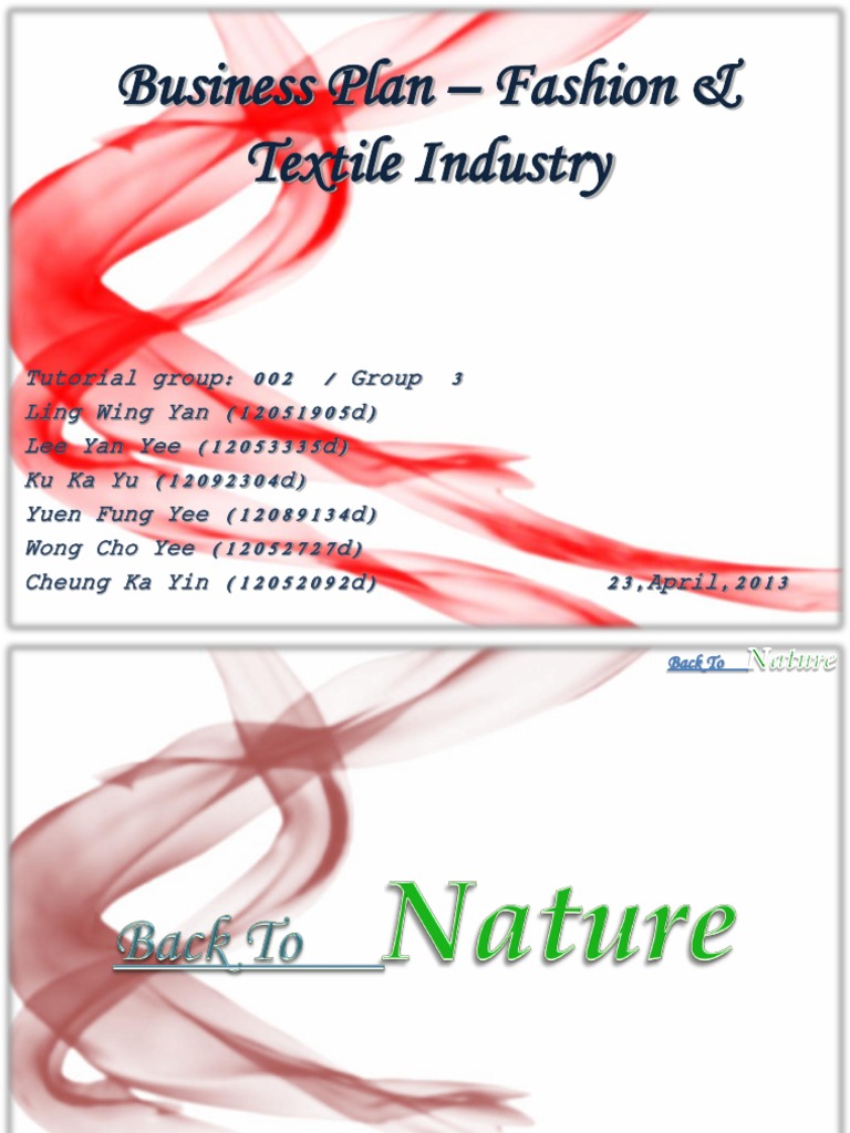 Business Plan - Fashion & Textile Industry | PDF | Dyeing | Textiles