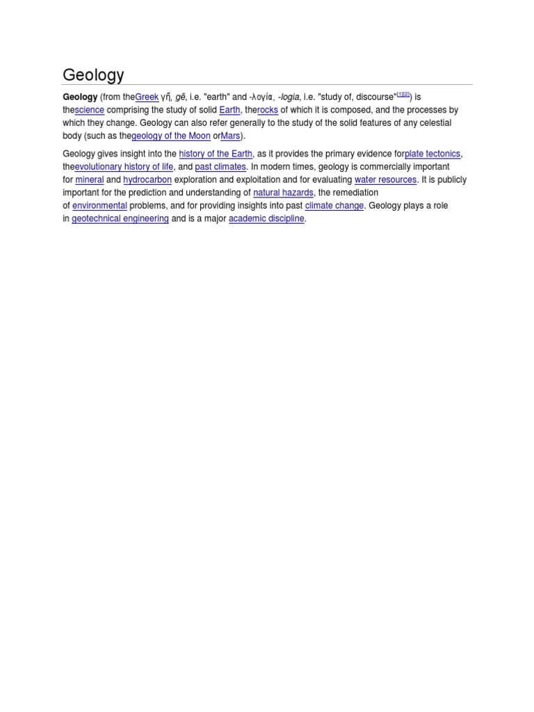 Geology: Study of Earth's Structure | PDF | Science & Mathematics