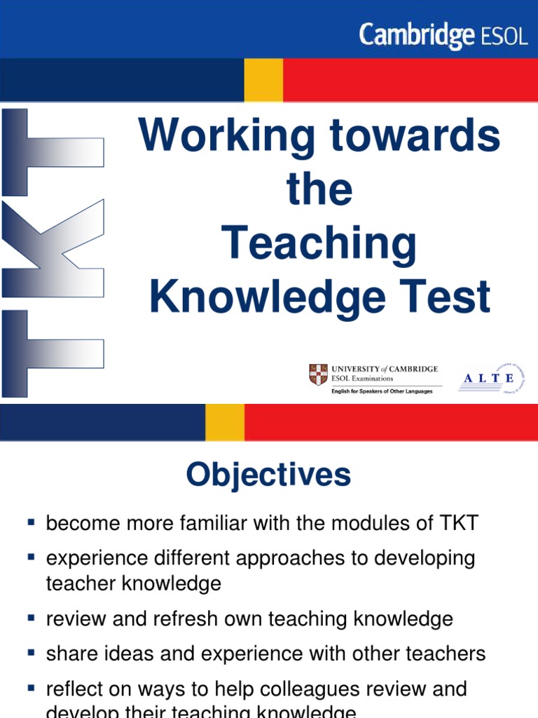 Working Towards The Teaching Knowledge Test | Download Free PDF ...