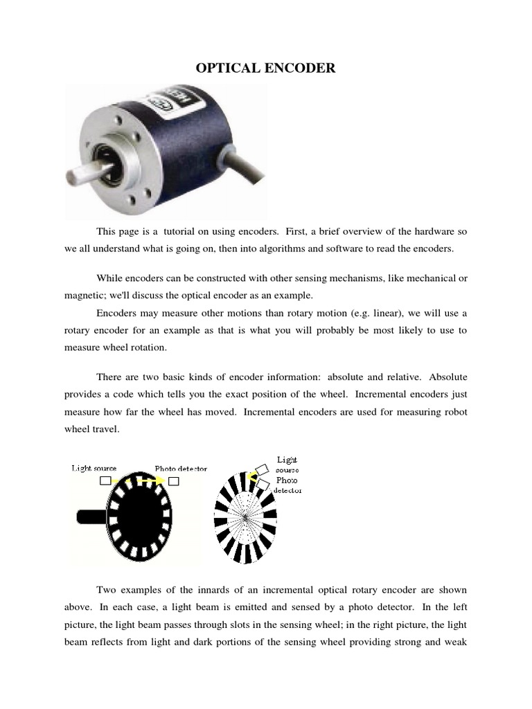 Optical Encoder | PDF | Electrical Engineering | Computer Engineering