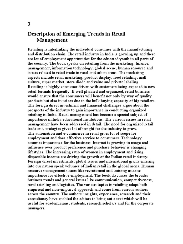 3 Description of Emerging Trends in Retail Management | PDF | Retail ...