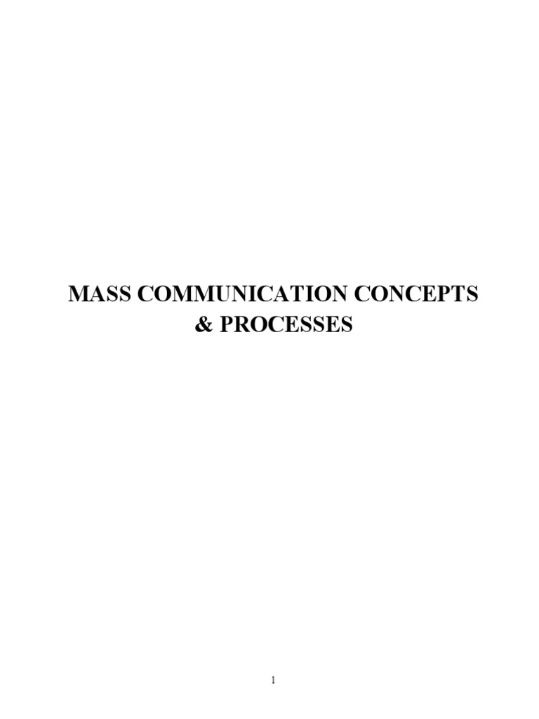 Mass Communication Concepts Processes PDF | PDF | Mass Media | Persuasion