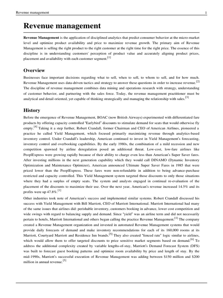 Revenue Managment PDF | PDF | Economic Institutions | Microeconomics
