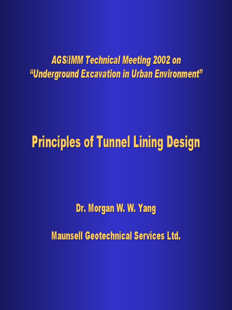 Tunnel Lining Design PDF | PDF | Tunnel | Materials Science