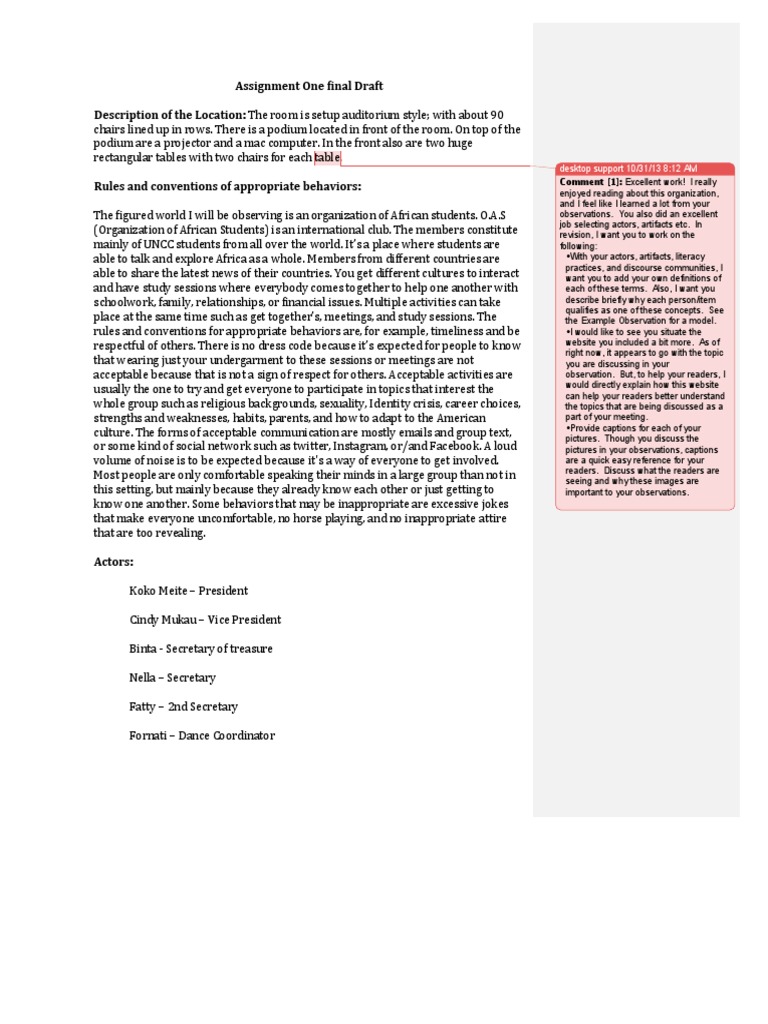 Assignment One With Teachers Comment | PDF | Human Communication | Semiotics