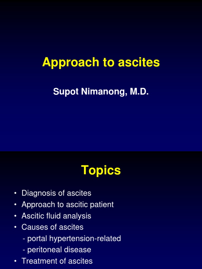 (Lecture) Approach To Ascites | PDF | Cirrhosis | Liver