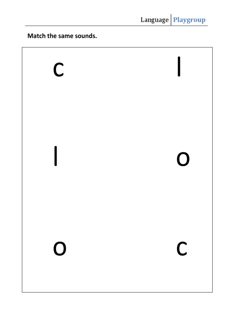 Sound Matching Activities for Kids | PDF | Language Arts & Discipline ...