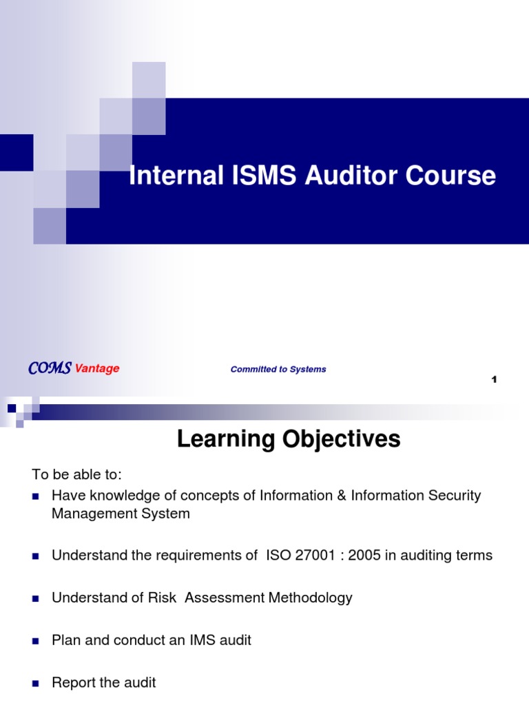 ISMS Internal Auditor Course | PDF | Information Security | Threat (Computer)