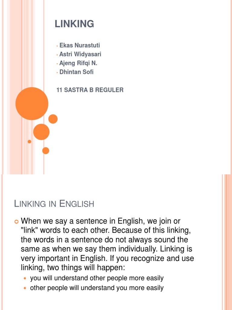 Linking | PDF | Vowel | Consonant