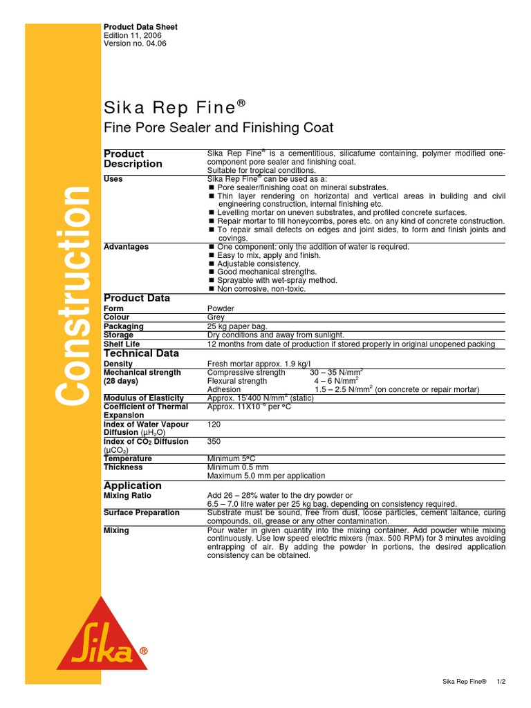 Sika Rep Fine | Mortar (Masonry) | Concrete