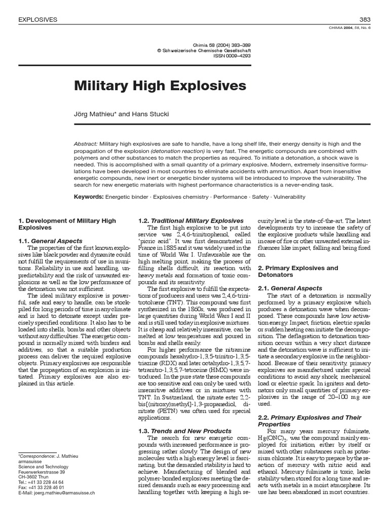 Military High Explosives | PDF | Polyurethane | Cross Link