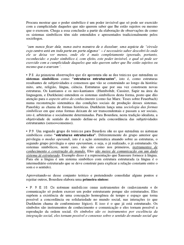 A violência simbólica e o poder invisível: uma análise do poder ...