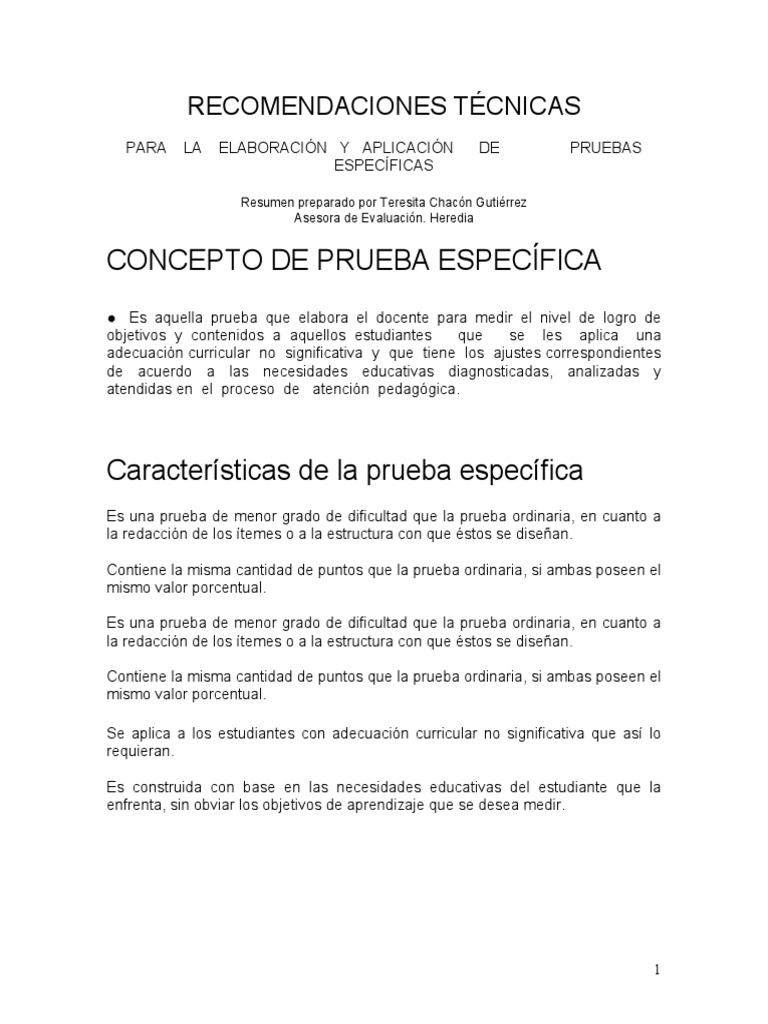 Teoría Prueba Específica PDF | PDF | Evaluación | Aprendizaje