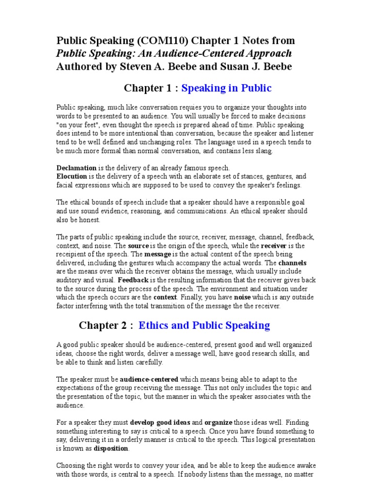 Public Speaking Notes | PDF | Persuasion | Public Speaking