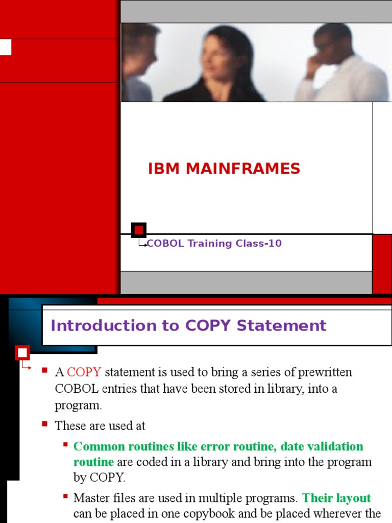 Ibm Mainframes: COBOL Training Class-10 | PDF | Library (Computing ...