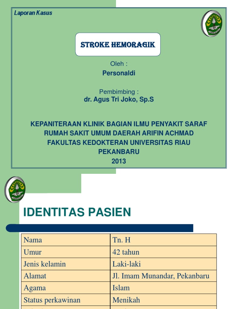 Laporan Kasus Stroke Hemoragik | PDF | Pengembangan Diri | Sains & Matematika