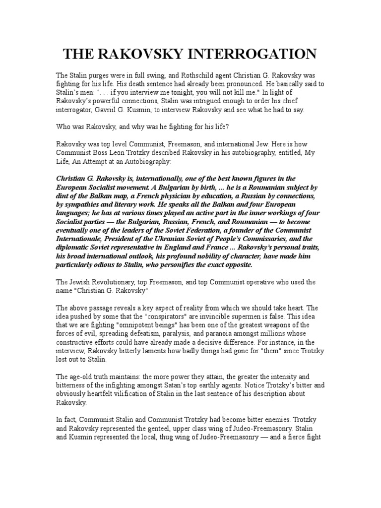 The Rakovsky Interogration | PDF | Leon Trotsky | Joseph Stalin