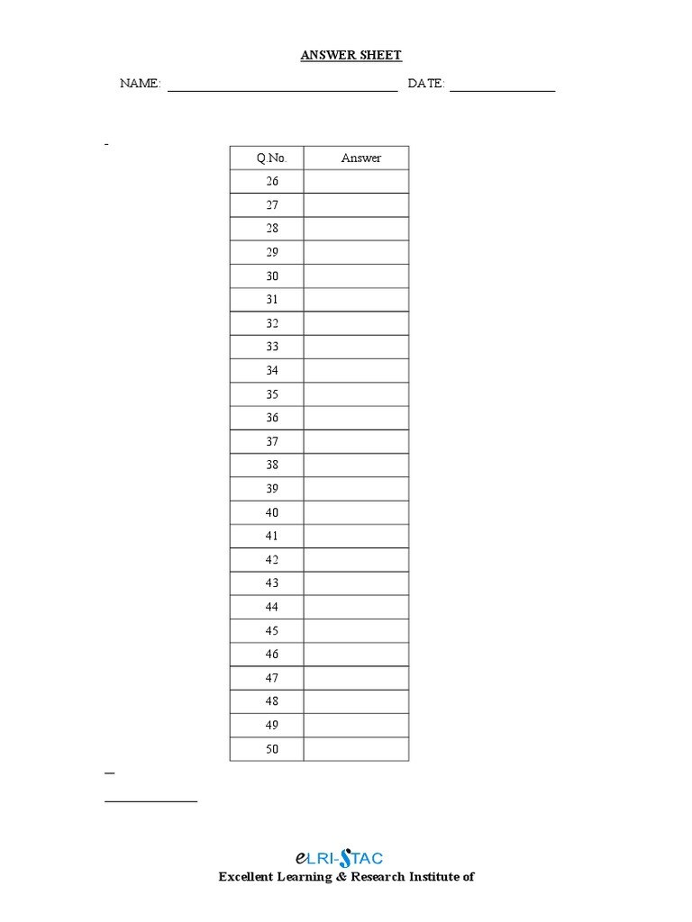 Name: Date:: Answer Sheet | PDF | Computers