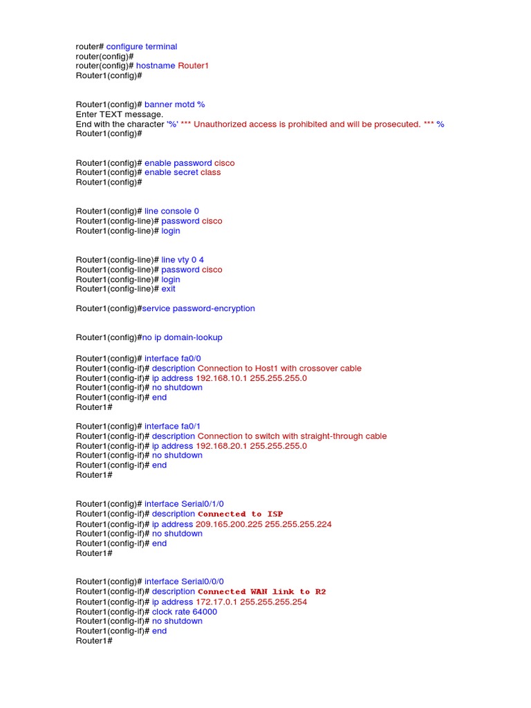 Configure Router and Switch Security | PDF | Router (Computing) | Ip Address
