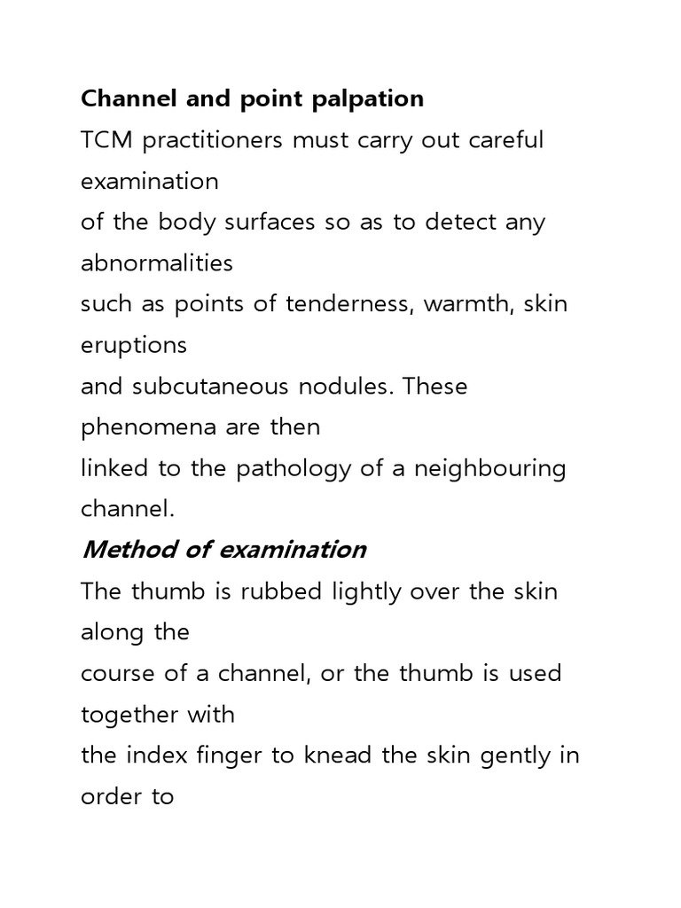 Channel and Point Palpation | PDF | Vertebra | Thorax