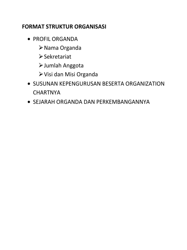 Format Struktur Organisasi | PDF