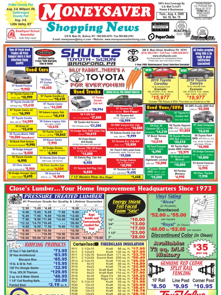 Potter County Fair Aug. 2-8, Millport, PA Cattaraugus County Fair | PDF ...