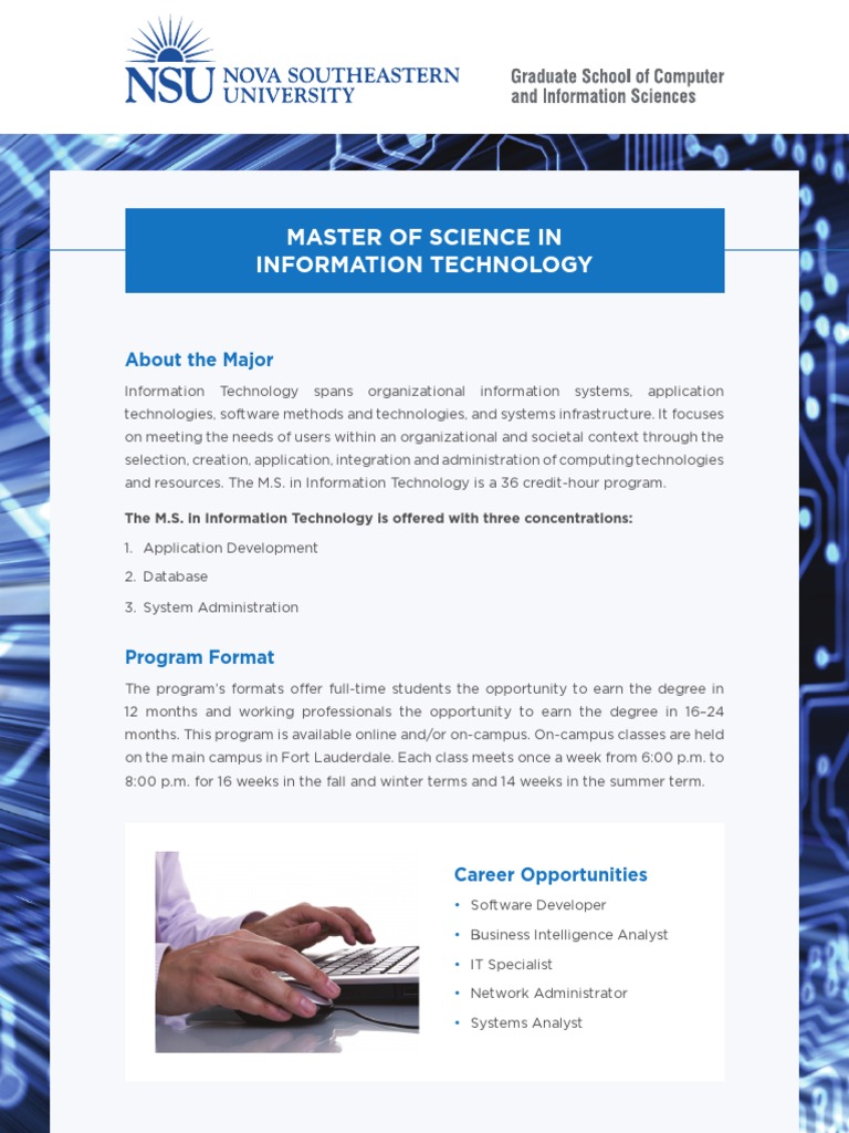 MS in Information Technology Overview | PDF | Master Of Science ...