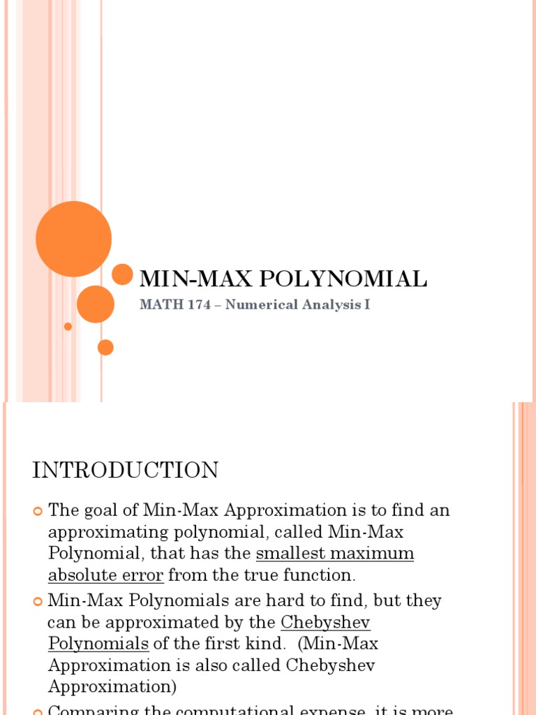 Minmax Polynomial Min Max Approximation Pdf Mathematics Of 7290