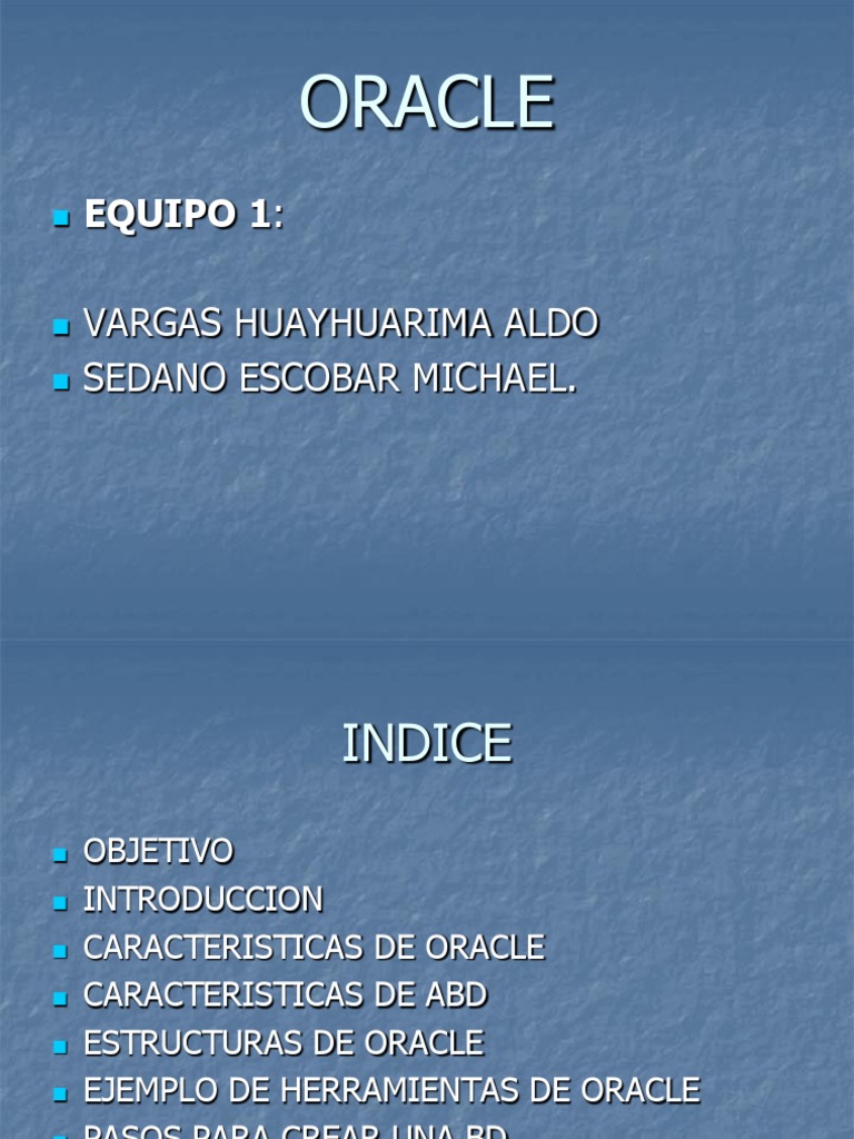 Oracle | PDF | SQL | Base de datos Oracle