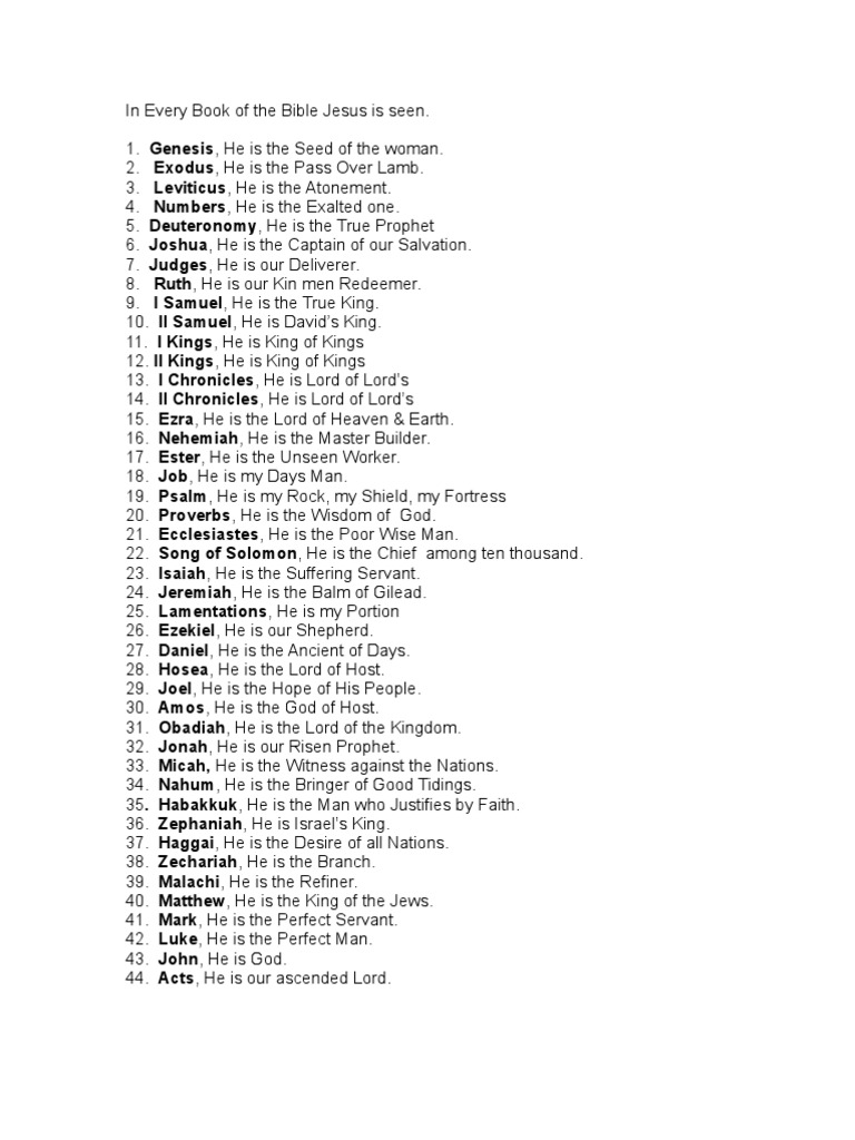 In Every Book of The Bible Jesus Is Seen | PDF | Books Of Samuel ...