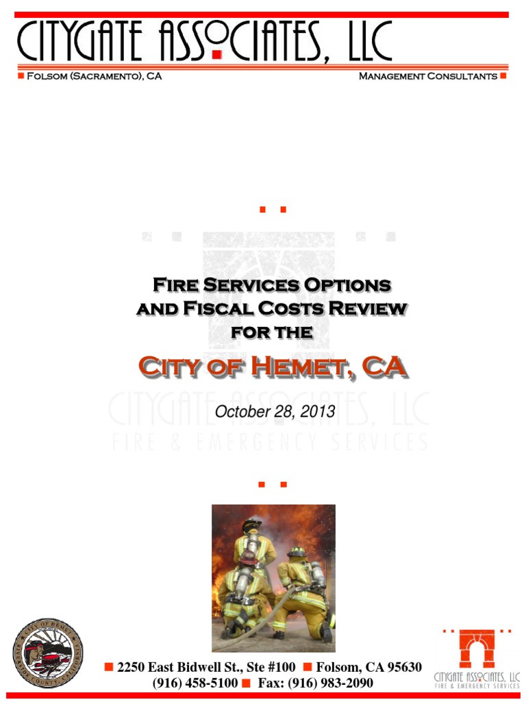 Hemet Fire Services Review and Options | PDF | Occupational Safety And ...