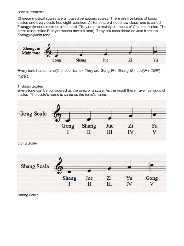 Chinese Pentatonic Scales | PDF