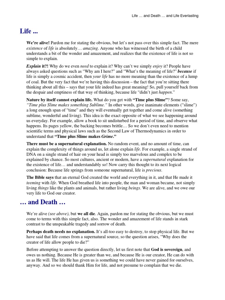Life And Death Pdf Pdf Eternal Life Christianity Hell