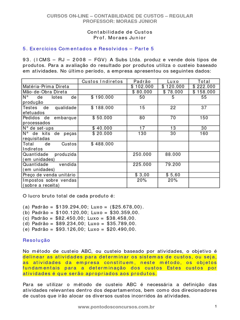 Contabilidade de Custos Aula 06 | Despesa | Contabilidade Gerencial