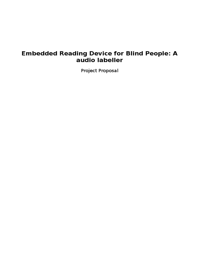 Embedded Reading Device For Blind People: A Audio Labeller: Project ...