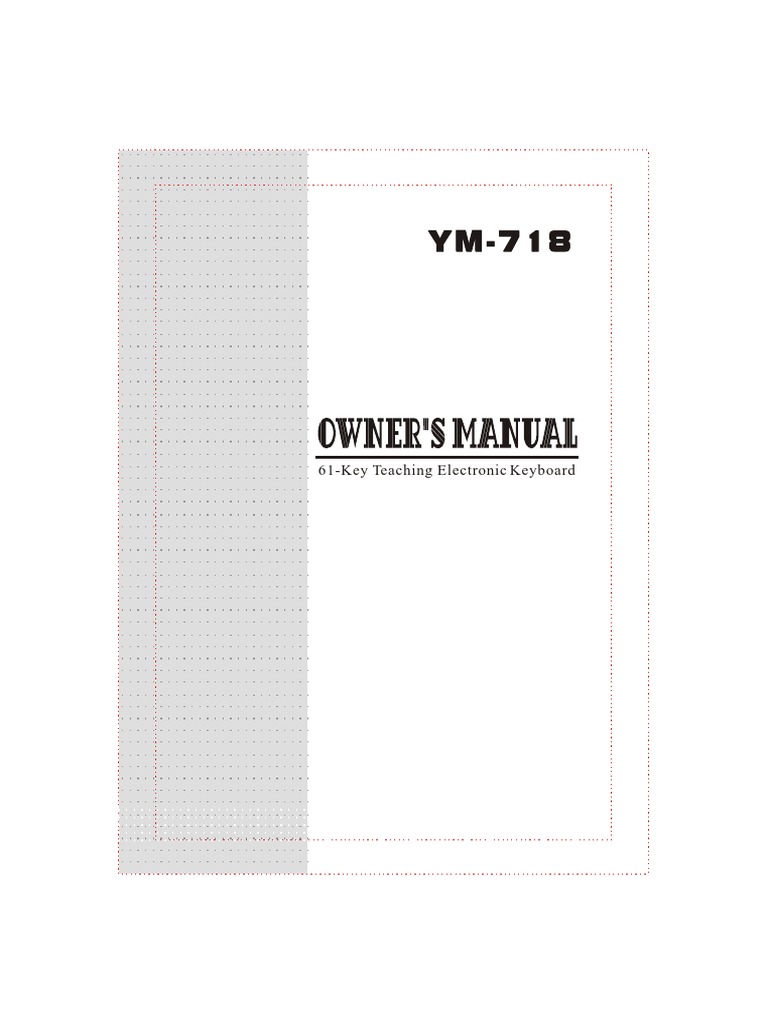 Orga Manual Ym 718 | PDF | Pitch (Music) | Ac Power Plugs And Sockets