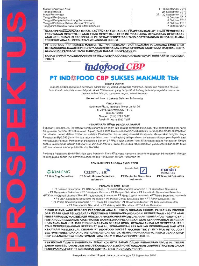 ICBP Prospektus 2010 PDF | PDF