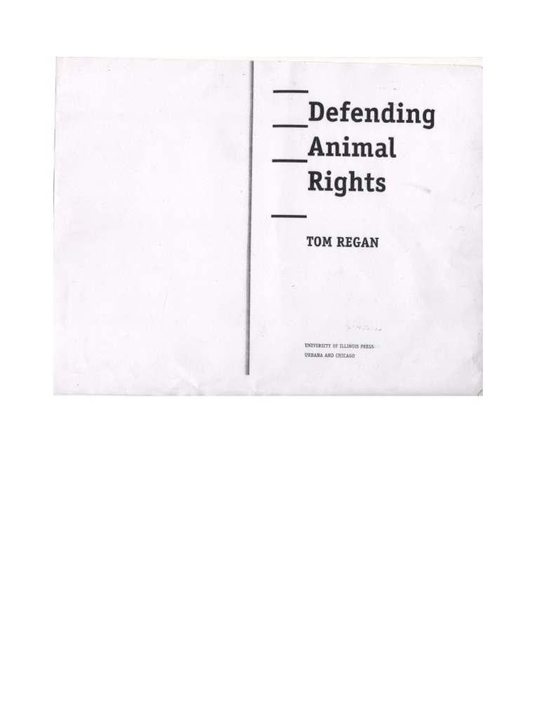 Defending Animal Rights - Tom Regan | PDF | Animal Rights