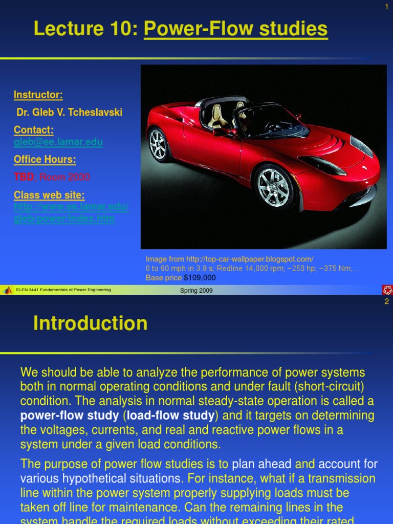 Lecture 11 - Power-Flow Studies | PDF