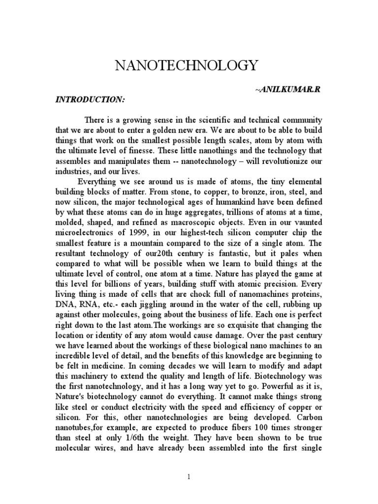 Nanotechnology | Download Free PDF | Nanotechnology | Engineering