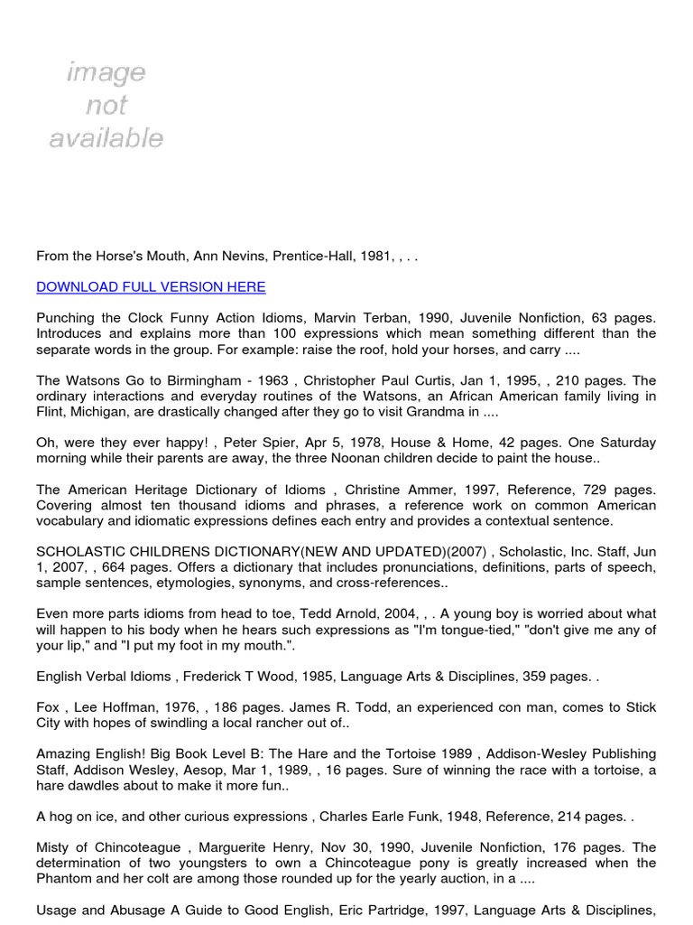 Exploring Idioms, Expressions, and Literary Works Through Summaries of ...